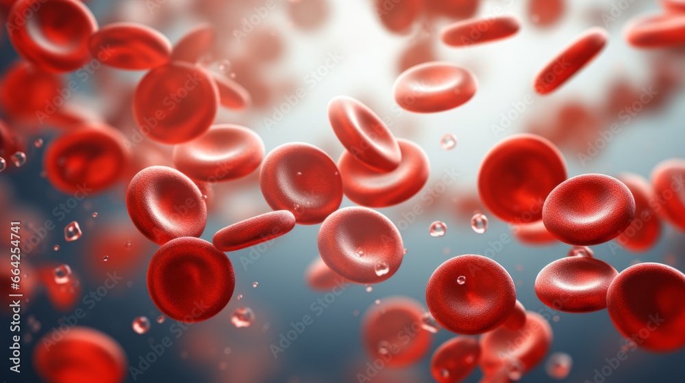 Red blood cells under microscope, scientific illustration, Blood Clot ...