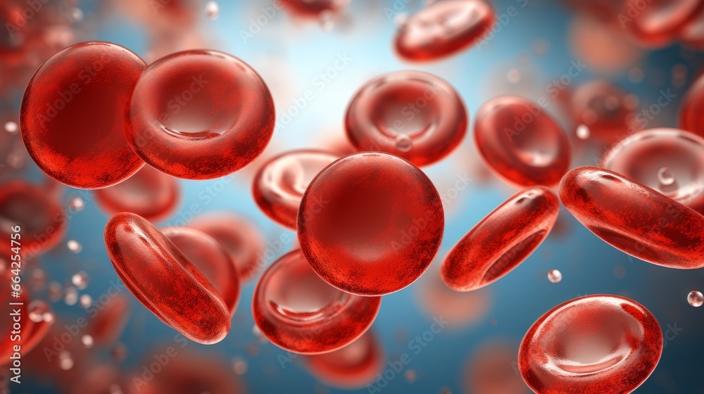 Red blood cells under microscope, scientific illustration, Blood Clot ...