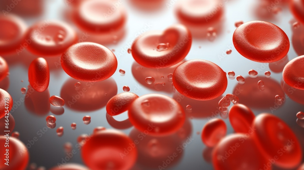 Red blood cells under microscope, scientific illustration, Blood Clot ...
