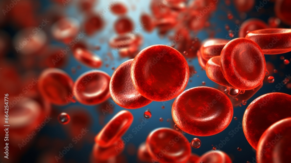 Red blood cells under microscope, scientific illustration, Blood Clot ...