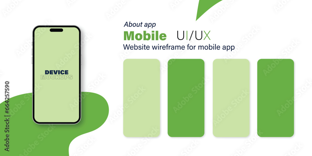 Mobile mockup ui ux nature application advertising green color ...