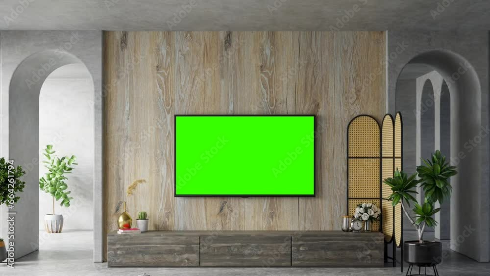 Close-up of TV screen with green background. Concept. Plasma TV screen ...