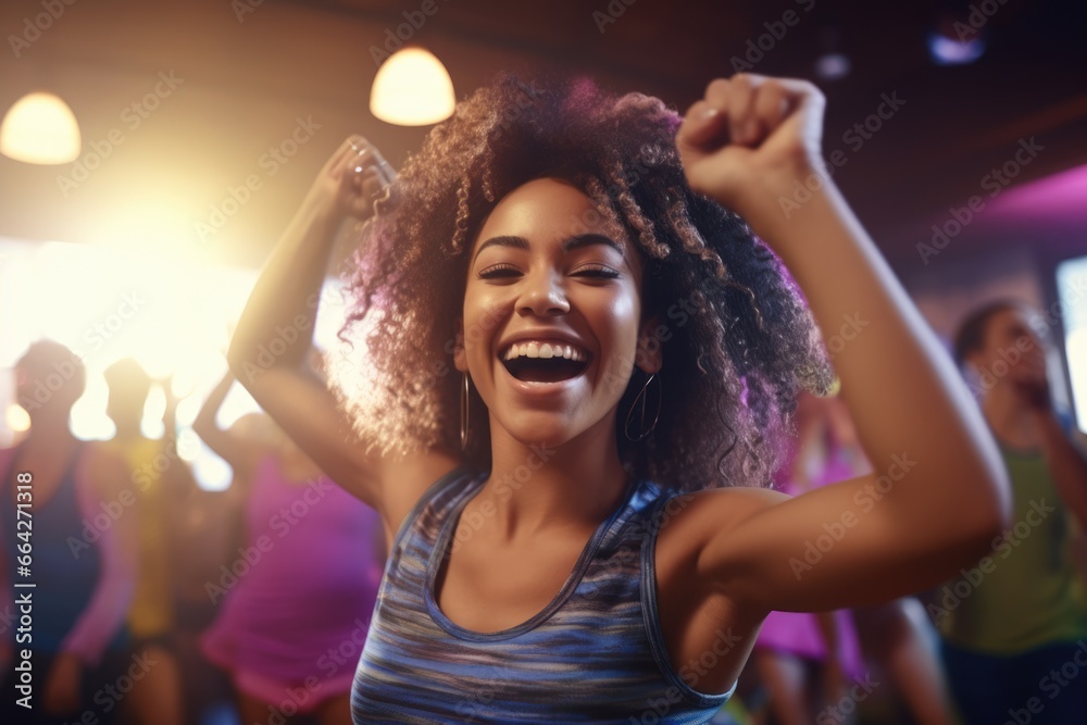 Exercise and have fun with this energetic woman at the gym!. Fictional ...