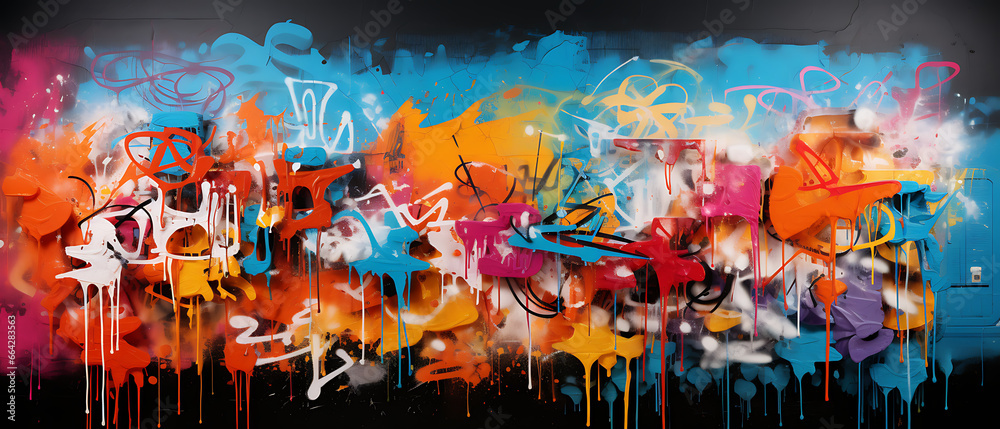 Multiple Layers of Graffiti on a Wall Texture Background Stock ...