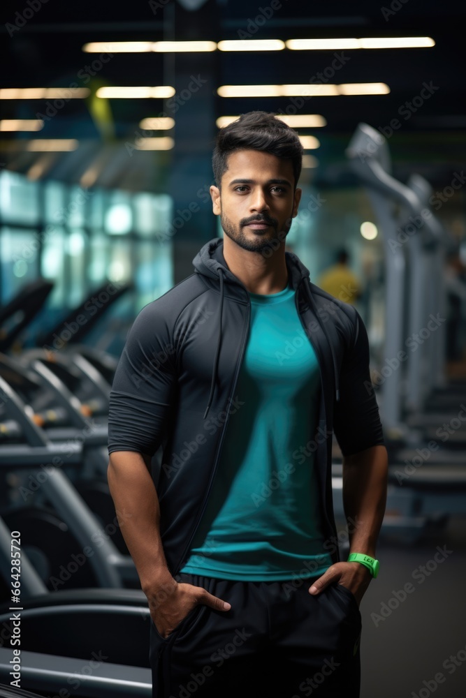 Fitness Model at Gym - Flexing His Muscles. Fictional characters ...