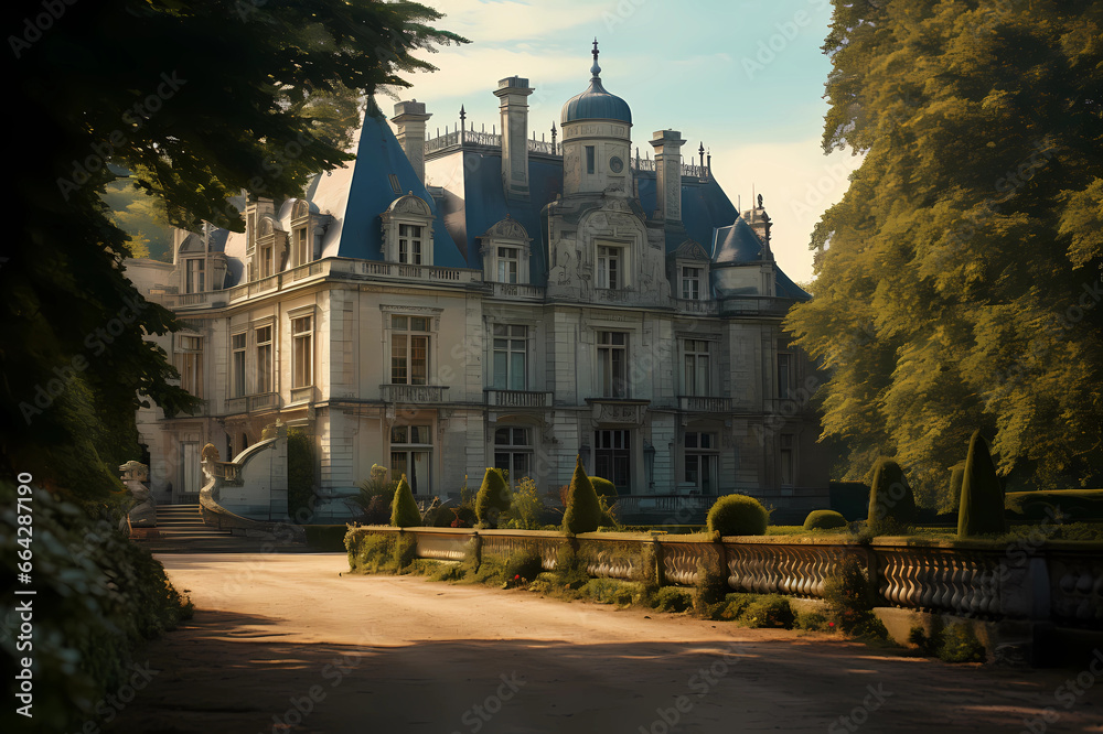 charming French chateau symmetrical Renaissance Style home of royalty ...