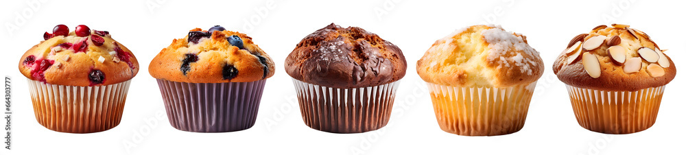 Muffin on transparent background cutout, PNG file. Many assorted ...