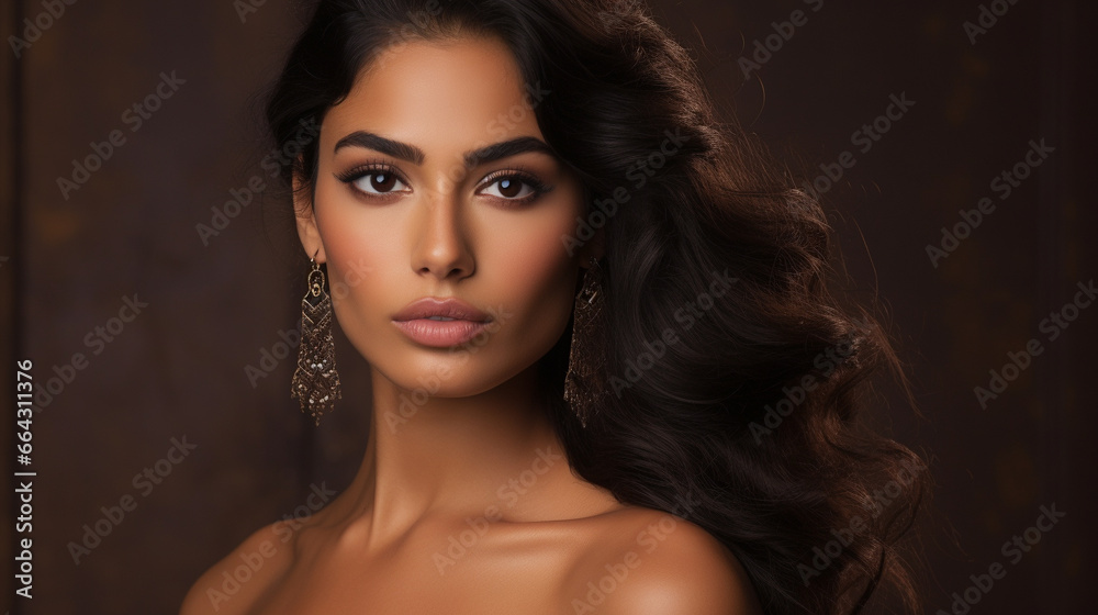 In this beauty shot featuring a Latino model, the exquisite beauty and ...