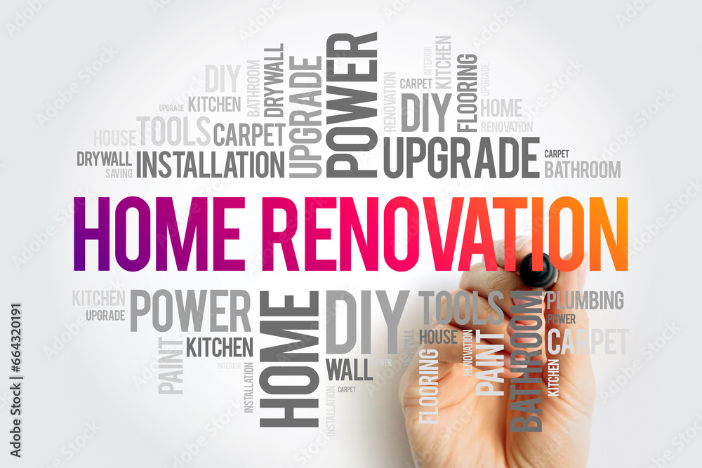 Home Renovation Word Cloud, business concept collage background Stock ...