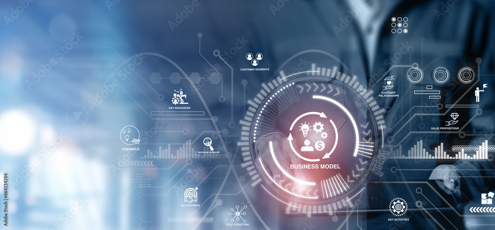 Business Model Canvas concept. Innovative tool that helps entrepreneurs ...