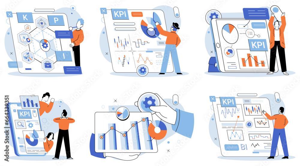 Analysis tool. Business intelligence. Vector illustration Marketing ...