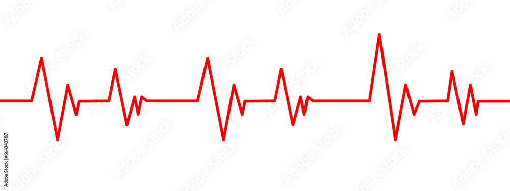 Heart rate monitor line isolated on transparent background. Heart rate ...