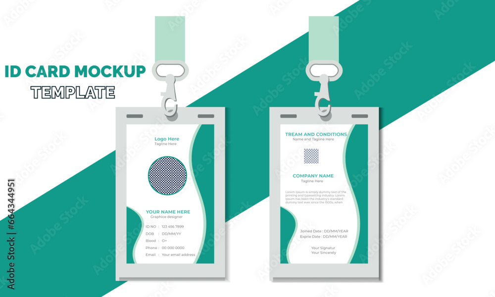 New Creative and modern symbol id card design template mockup Stock ...