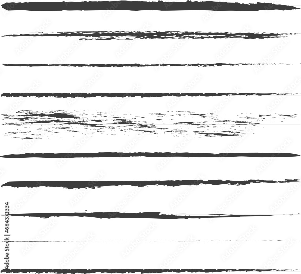 Set of charcoal lines on a white background. Vector set. A set of ...