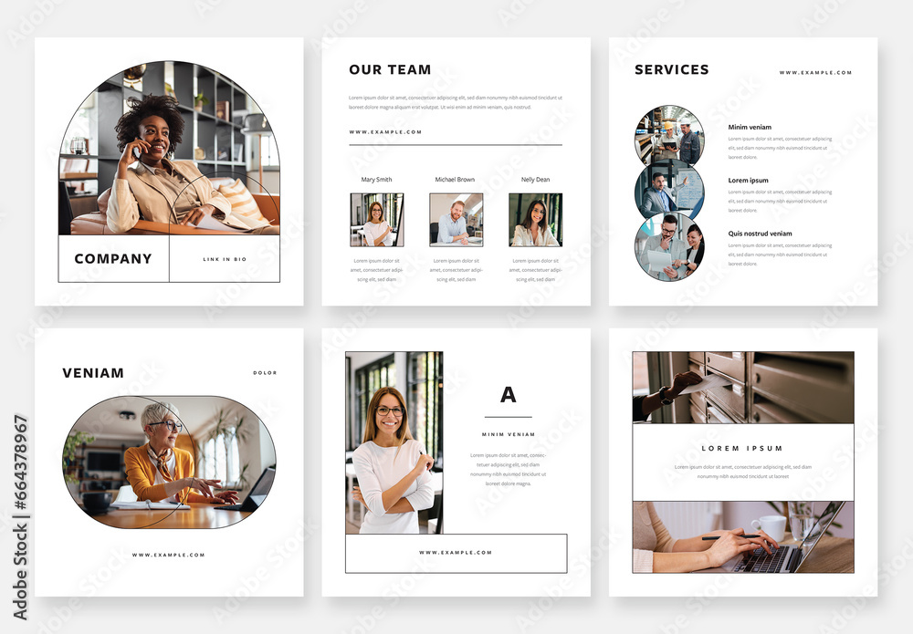 Clean Business Social Media Layouts For Modern Company Promotion Stock ...
