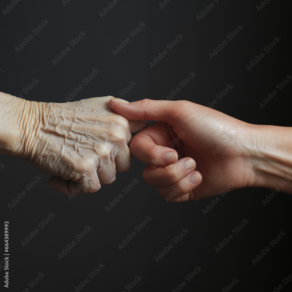 handshake hand geben symbolisch alt neu alte menschen junge menschen ...