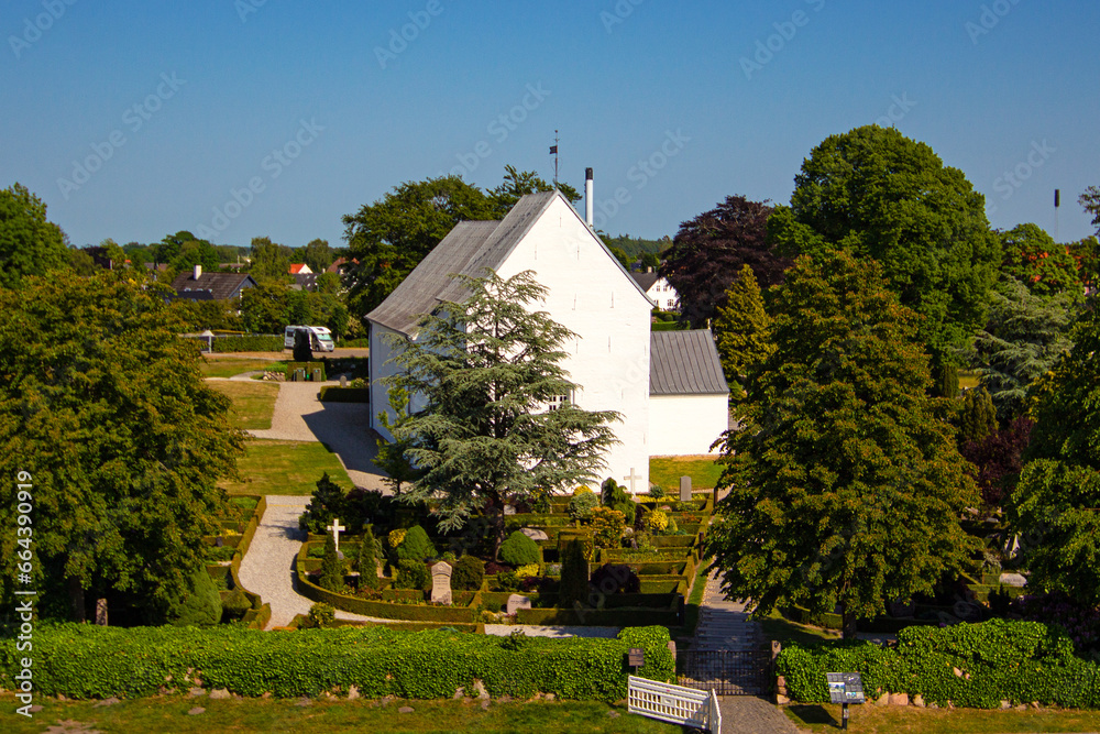 Jelling Church, one of the oldest churches in Elling village at North ...