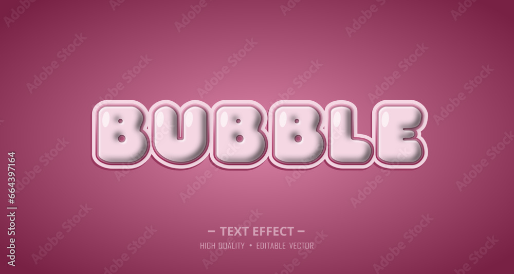 Bubble SVG text effect with gradient pink background and bubble gum ...