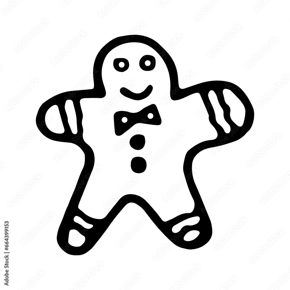 Ginger Black and White Coloring Book in Doodle Sketch Style. Hand Drawn ...