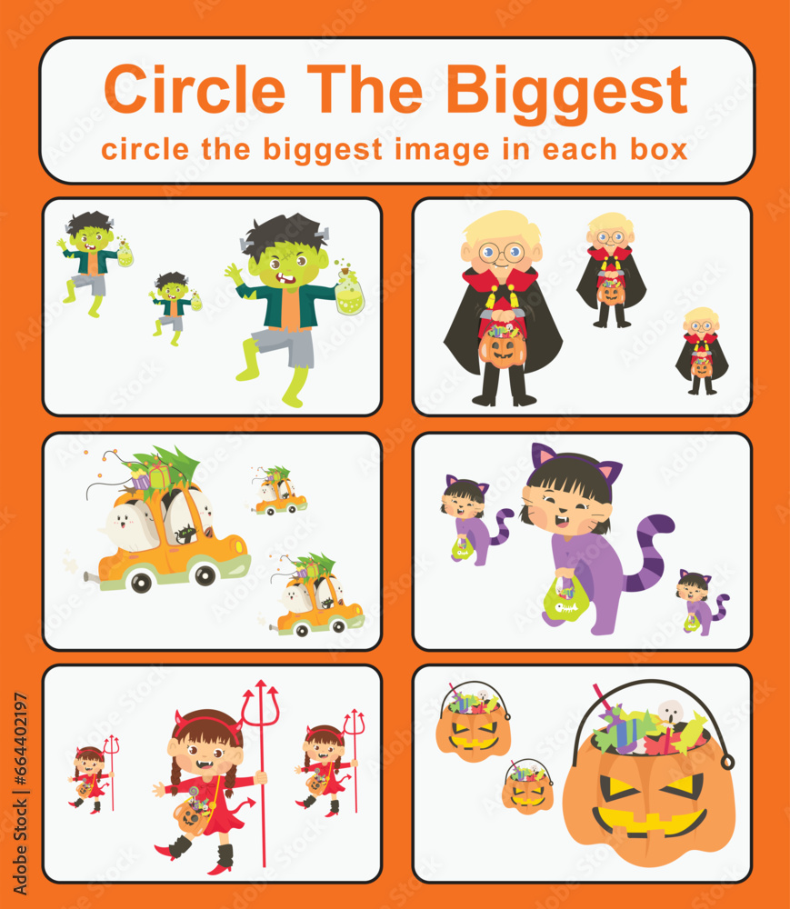 Educational game for preschool and kindergarten children circle the ...