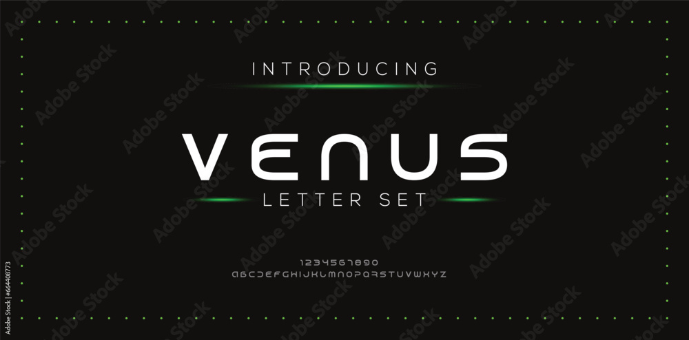 VENUS special and original font letter design. modern tech vector logo ...