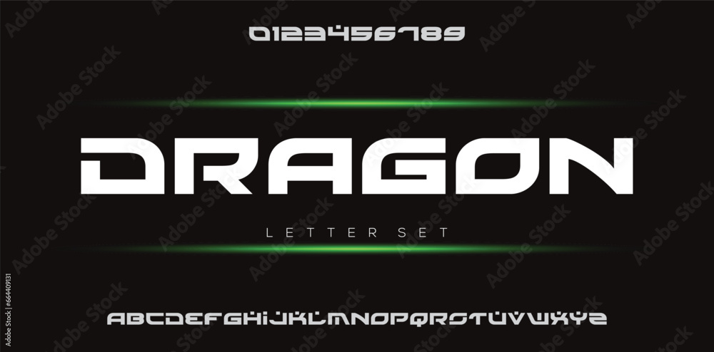 DRAGON special and original font letter design. modern tech vector logo ...