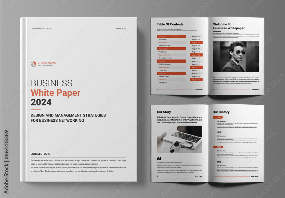 Business White Paper Brochure Design Template Stock Template | Adobe Stock