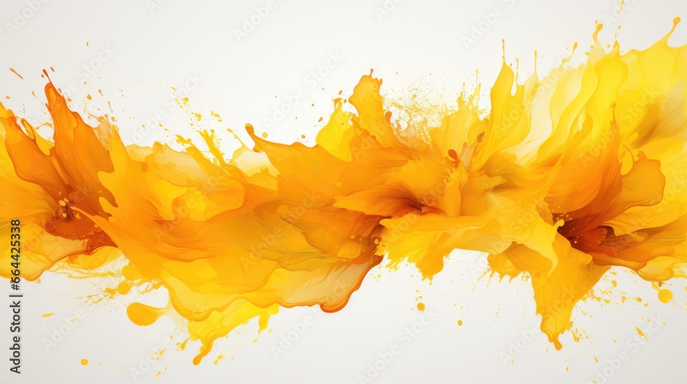 isolated yellow watercolor splash on white background Stock ...