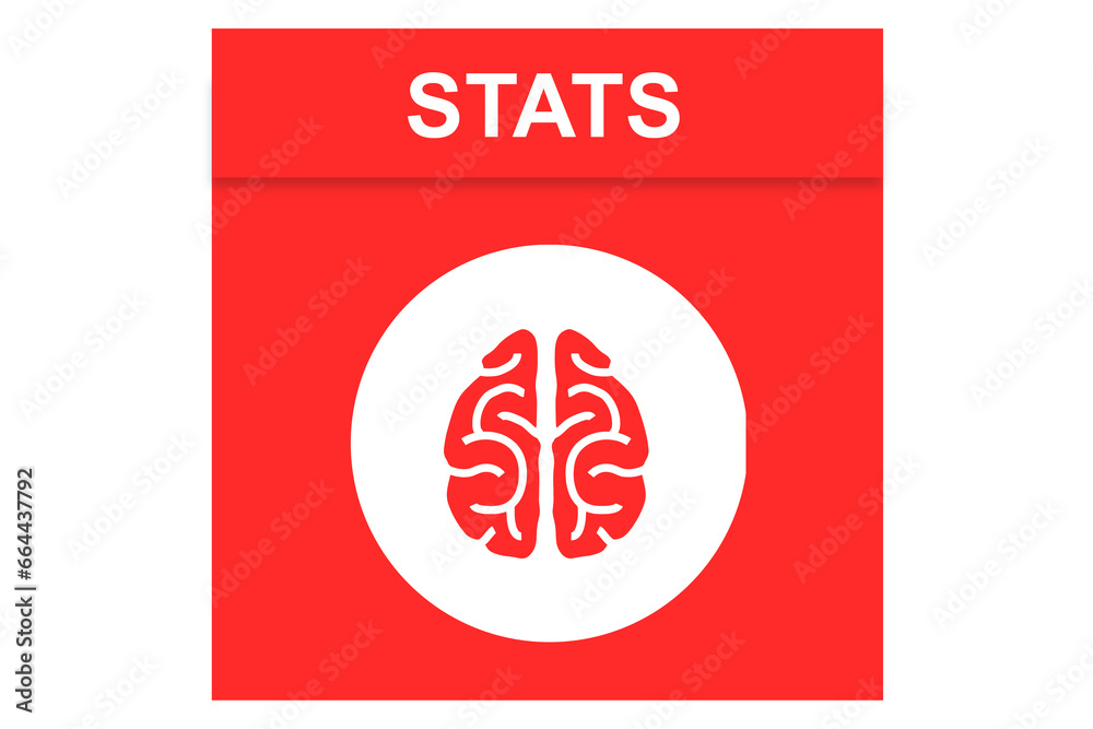 Digital png illustration of brain symbol with stats text on transparent ...