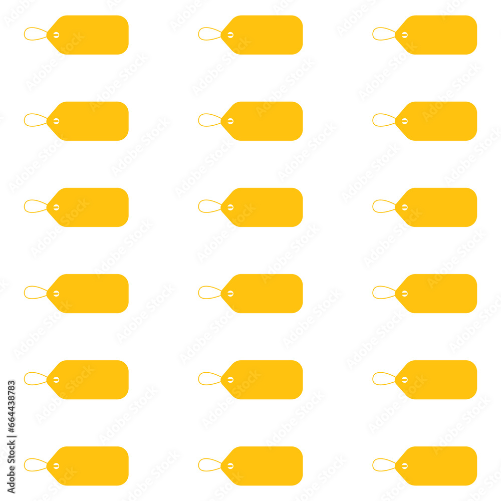 Digital png illustration of yellow pattern of repeated labels on ...