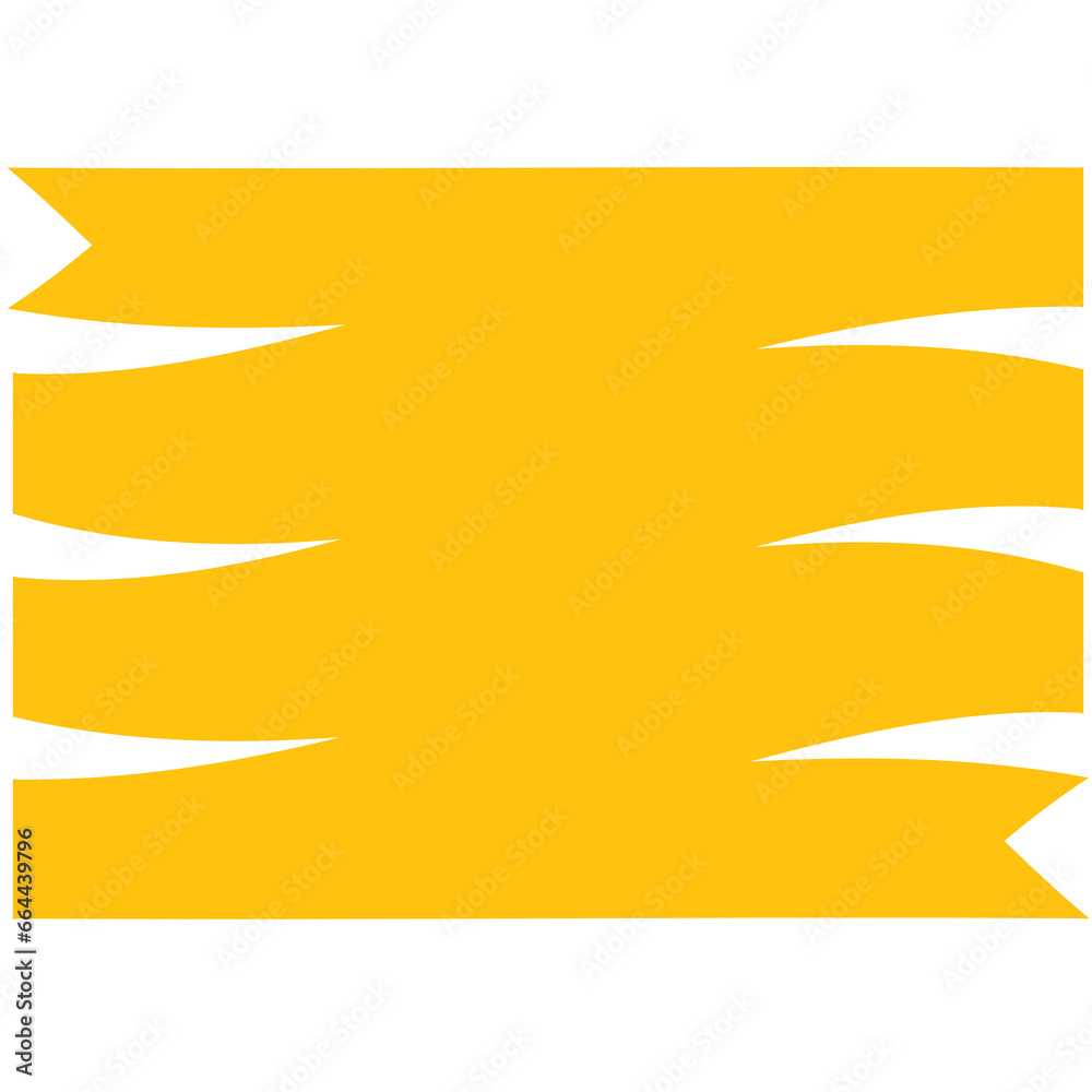 Digital png illustration of yellow long ribbon banner on transparent ...