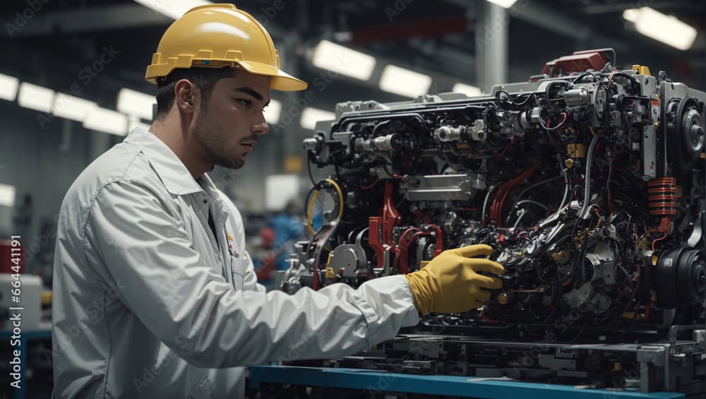 Process engineer at an automobile plant, automotive production ...