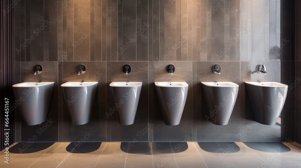 Public gentlemen toilet restroom. Interior and Healthcare concept ...