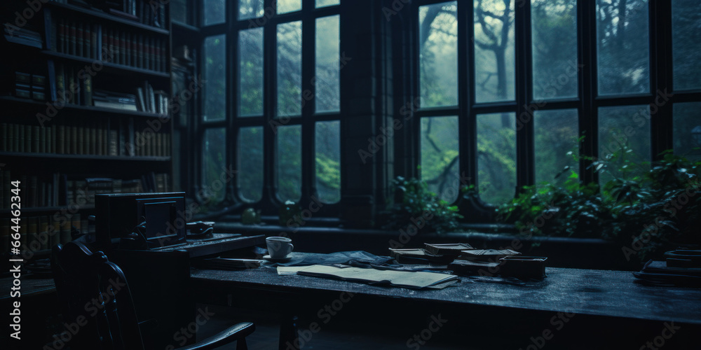 dark academia window Stock Illustration | Adobe Stock
