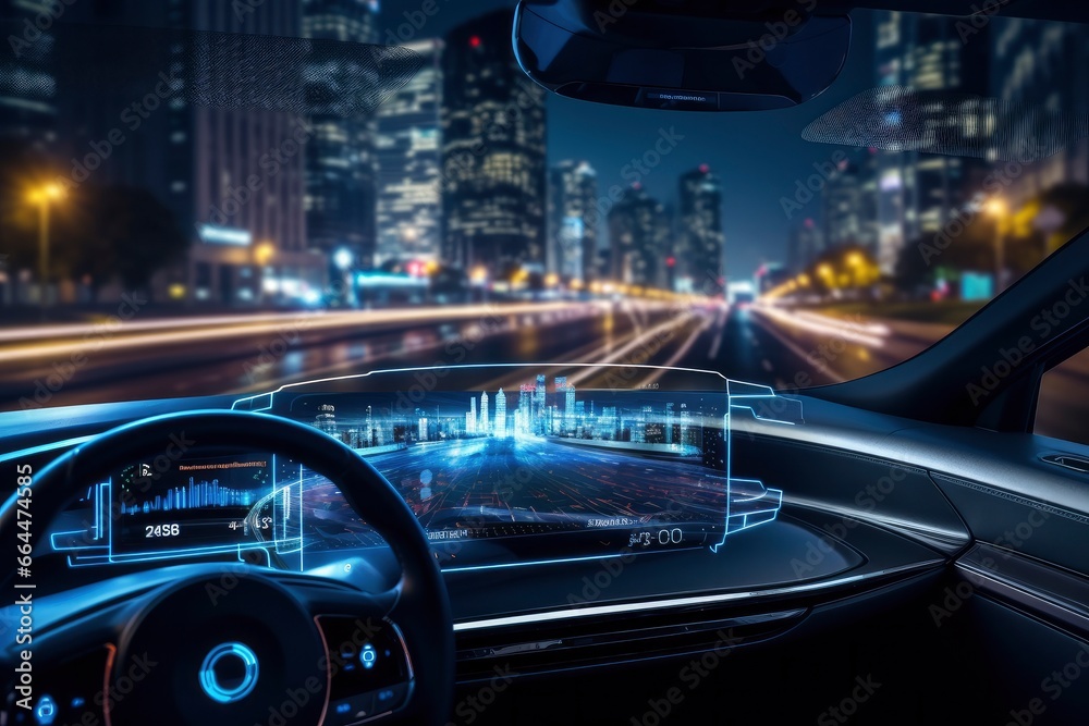 Modern smart car technology intelligent system using Heads up display ...