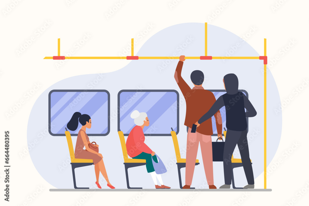 Theft of money in public transport vector illustration. Cartoon thief ...