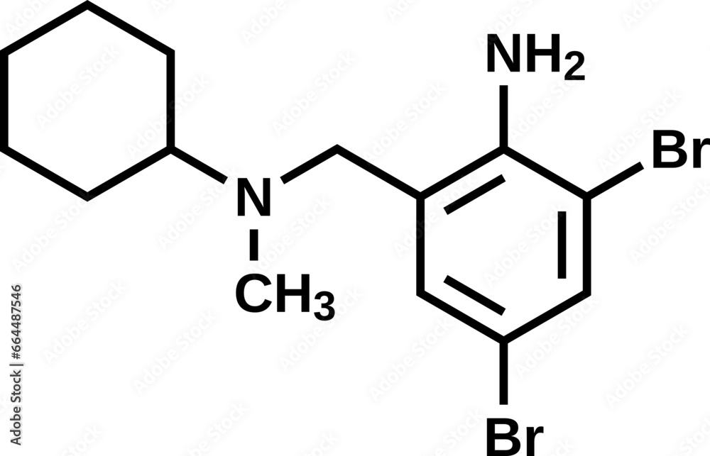 Bromhexine structural formula, vector illustration Stock Vector | Adobe ...