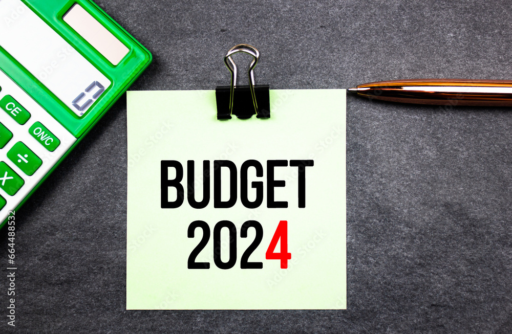 BUDGET 2024 text with calculator on the table, financial concept budget ...