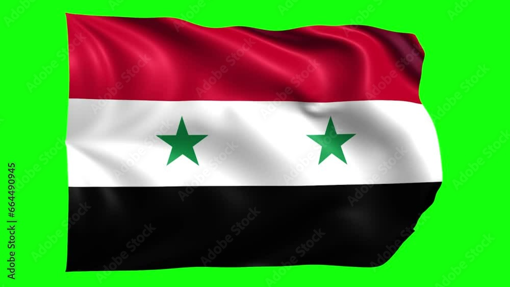 Syria animated flag on green screen Stock Video | Adobe Stock
