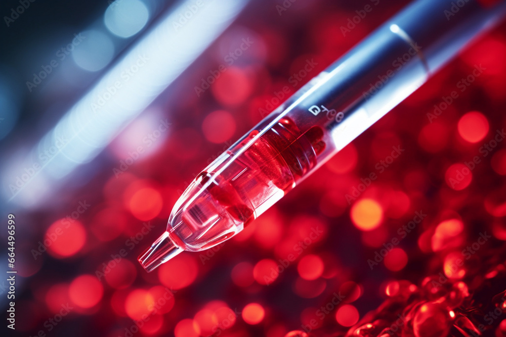 Carefully pipette a vibrant red viral sample into a crystal-clear ...