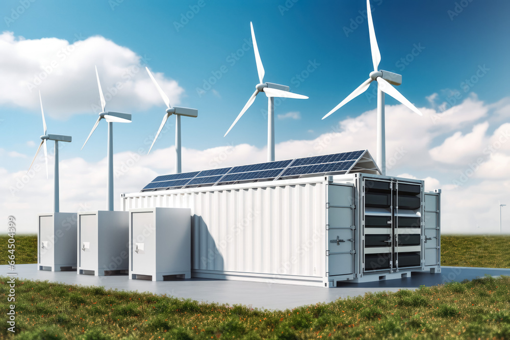 Conceptual image of a modern battery energy storage. Modern energy ...