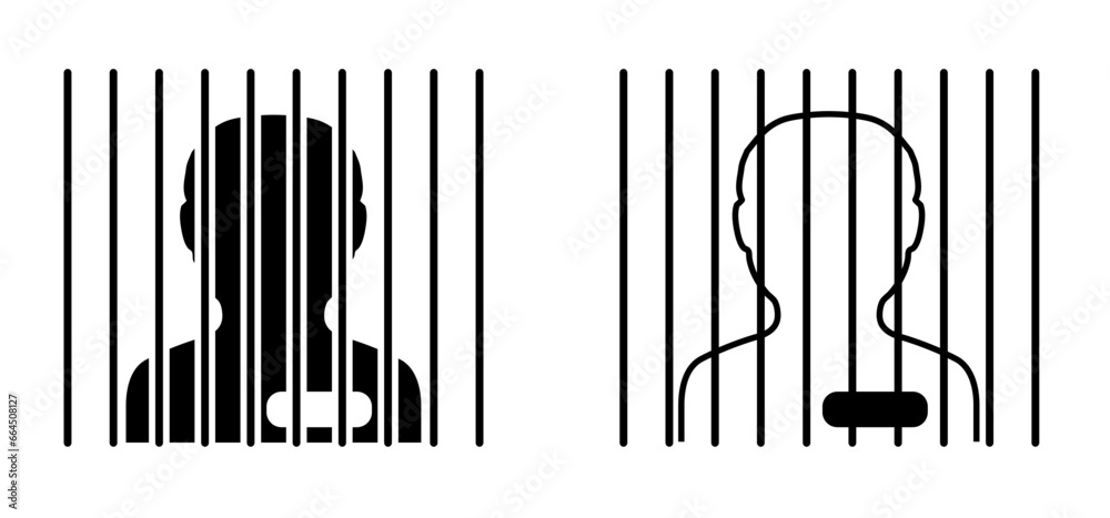 Prisoner, law enforcement and criminal justice sign. male hands in ...
