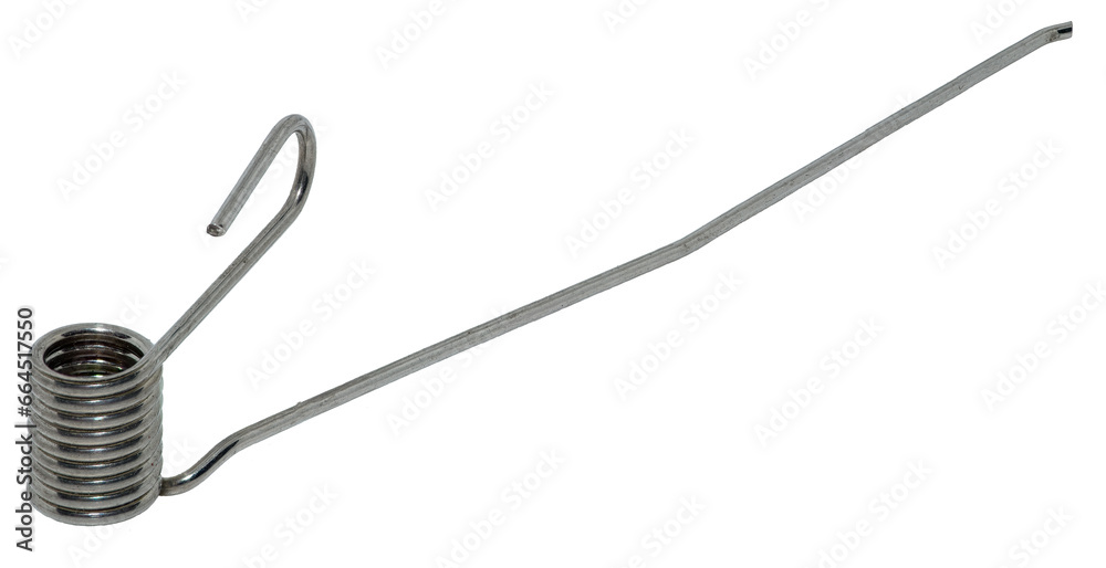 tiny metal old camera torsion springs on transparent background. macro ...