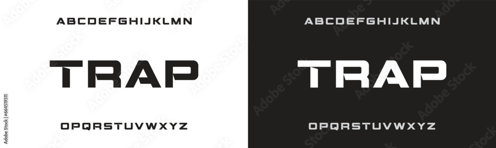 TRAP minimal creative Tech Letter Concept and Luxury vector typeface ...