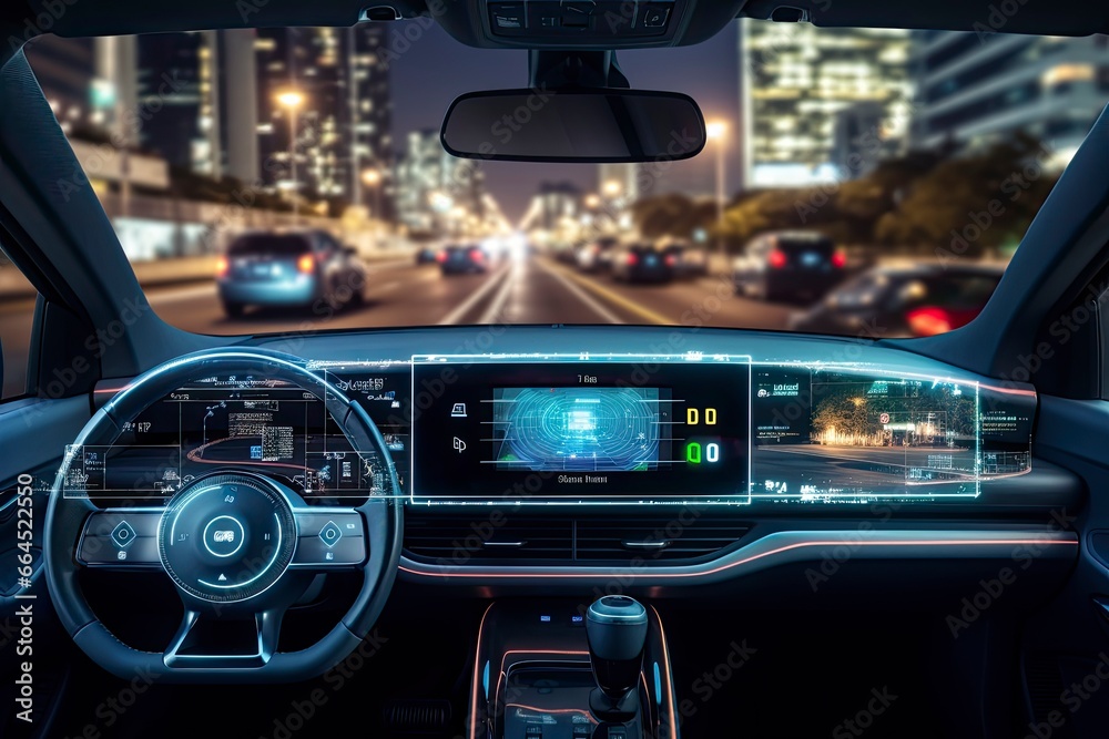 Modern smart car technology intelligent system using Heads up display ...