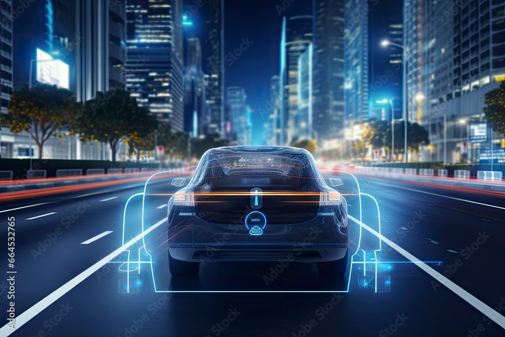 Modern smart car technology intelligent system using Heads up display ...