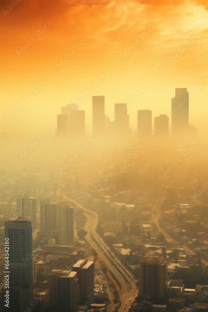 An image of a city skyline covered in smog and haze, highlighting the ...