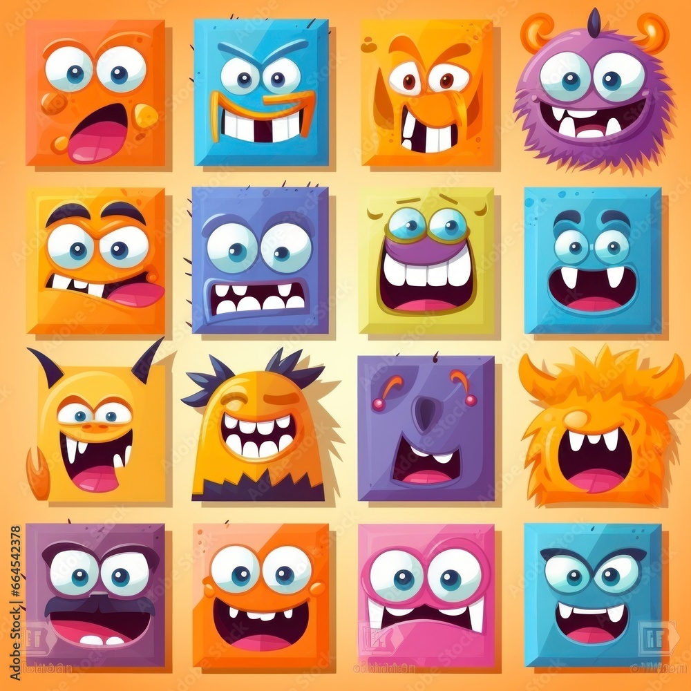 cartoon style caricatures, happy, brave Stock Illustration | Adobe Stock