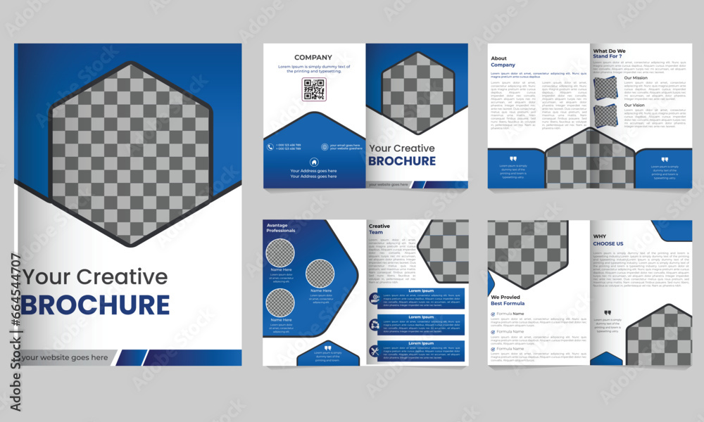 Brochure template layout design, minimal multipage business brochure ...