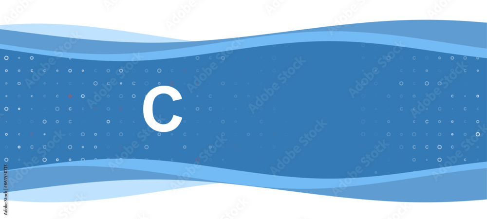 Blue wavy banner with a white capital letter C symbol on the left. On ...